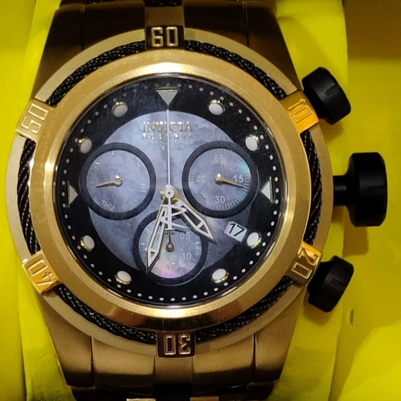 Invicta | Accessories | Invicta 53mm Gold Reserve Bolt Zeus Swiss Mvt ...